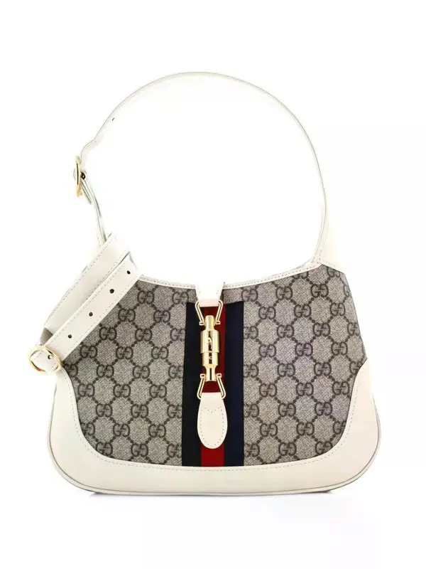 Gucci Jackie 1961 Gg Coated Canvas Small Shoulder Bag - White