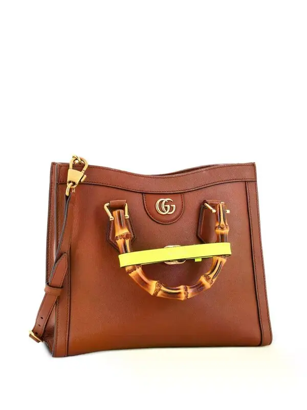 Gucci Diana Nm Bamboo Handle Leather Small Tote Bag - Brown