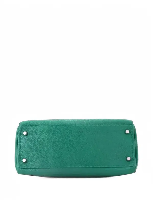 Hermès Kelly Handbag Vert Vertigo Clemence With Palladium Hardware 28 Satchel - Green