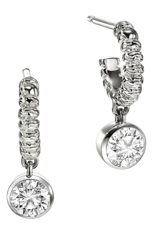 John Hardy Jh Lovestruck Diamond Hoop Earrings - Silver