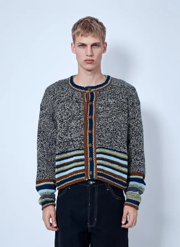 STORY MFG. Root Knit Oakmoss Cardigan - Grey