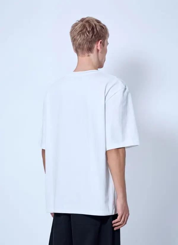 Studio Nicholson Lay Branded Boxy Fit T-shirt - White