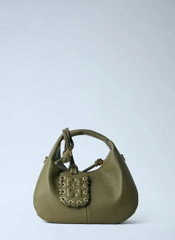GANNI Hobo Mini Grained Handbag