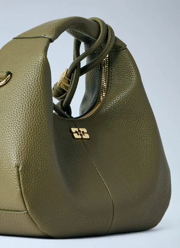 GANNI Hobo Mini Grained Handbag