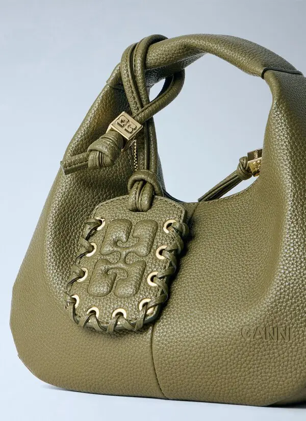 GANNI Hobo Mini Grained Handbag