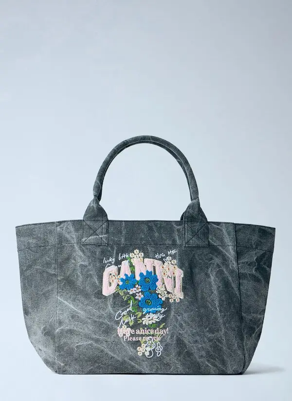 GANNI Medium Trapeze Shopping Bag - Grey