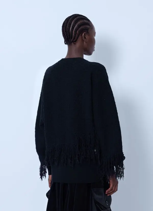Y3 Knitted 3 Stripes Fringy Sweater