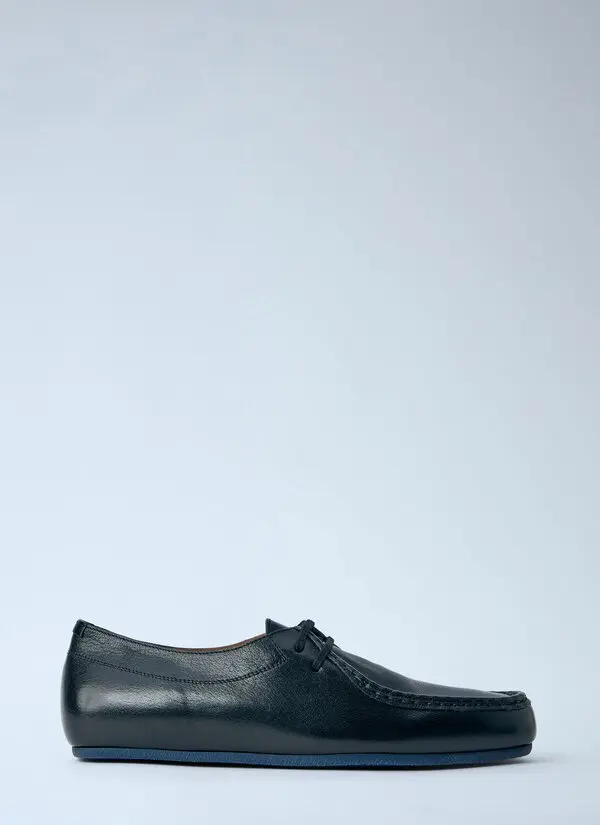 JIL SANDER Leather Moccasin Shoes - Black