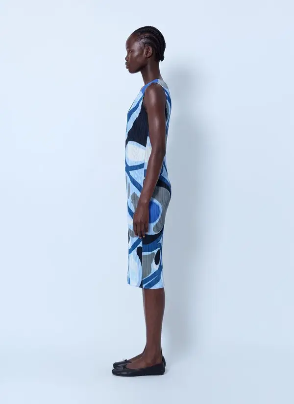 Issey Miyake Roll Pleated Midi Dress