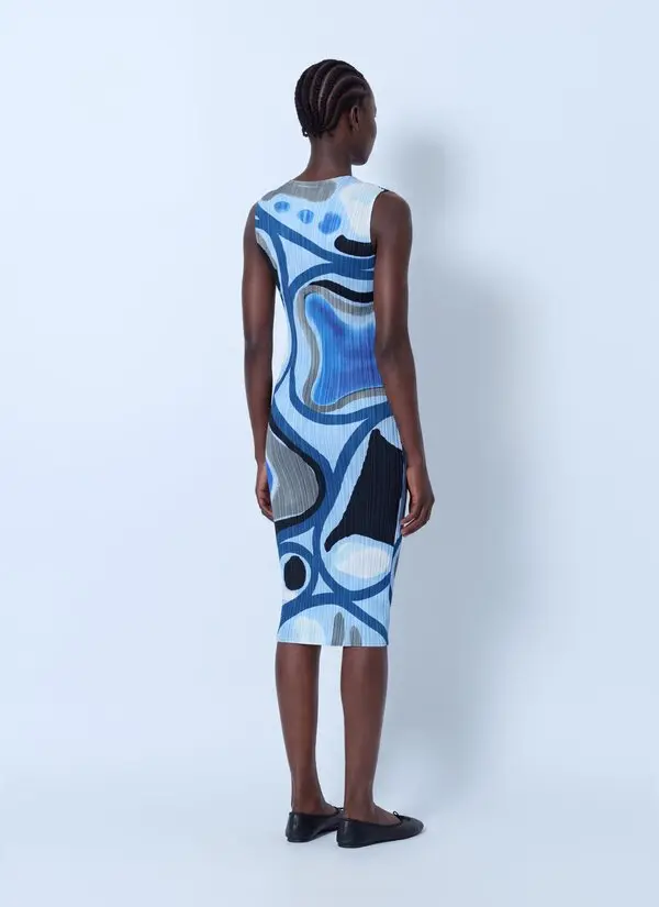 Issey Miyake Roll Pleated Midi Dress