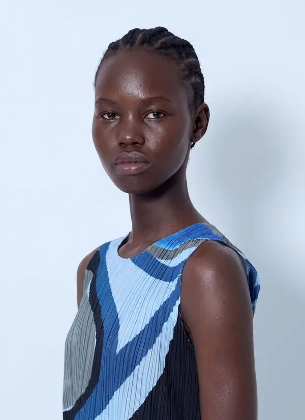 Issey Miyake Roll Pleated Midi Dress