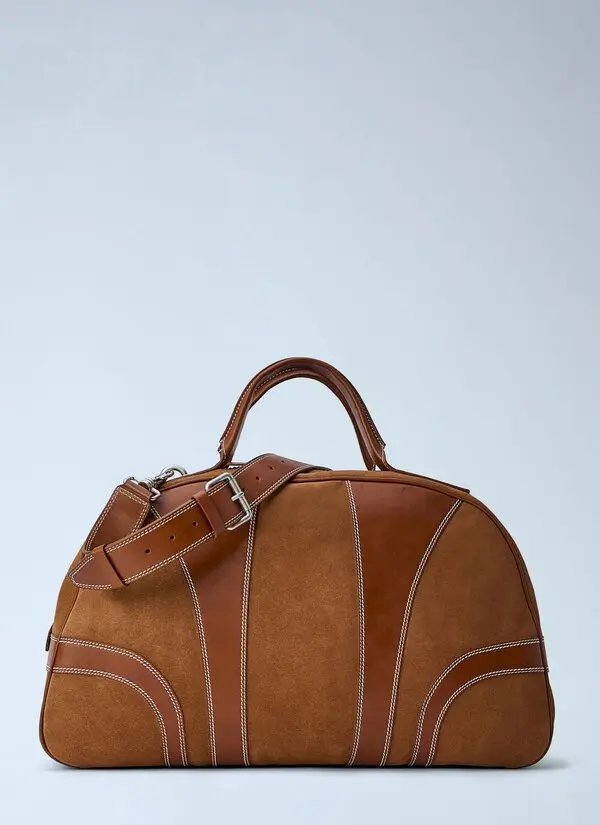 Dries Van Noten Suede Duffle Bag - Brown