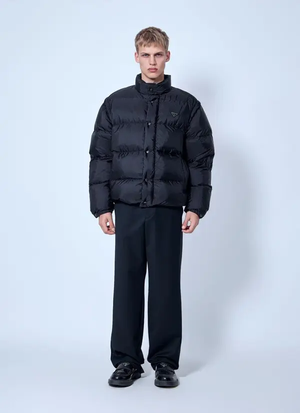 Prada Re-nylon Down Jacket With Removable Sleeves