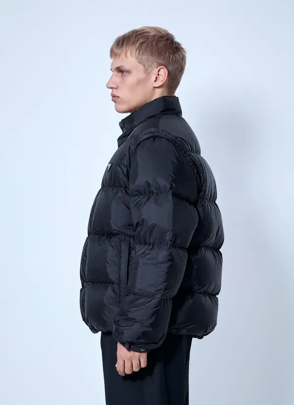 Prada Re-nylon Down Jacket With Removable Sleeves