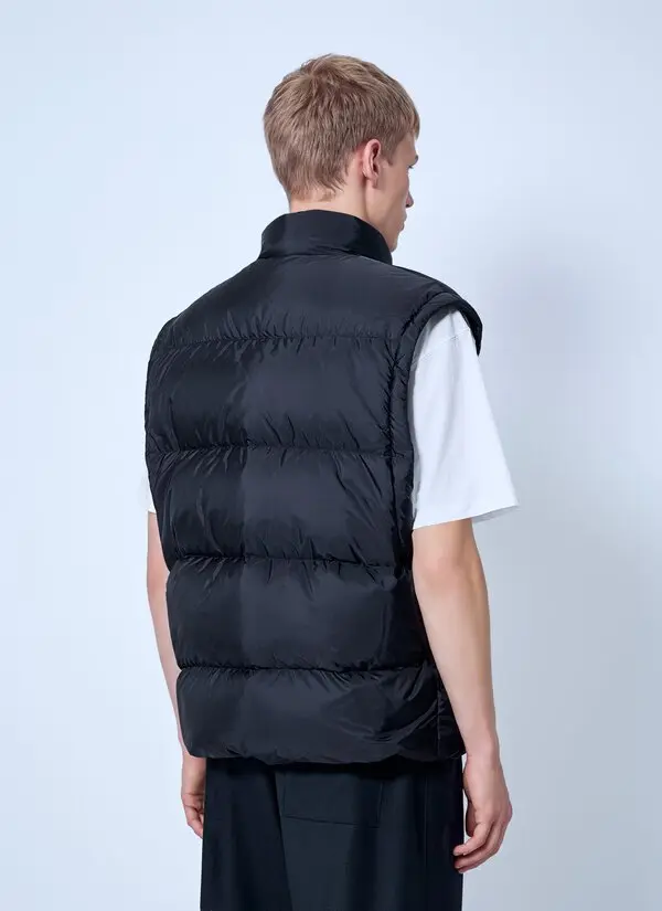 Prada Re-nylon Down Jacket With Removable Sleeves - Black