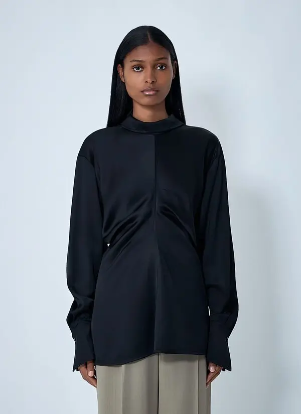 TOTEME Draped Blouse - Black