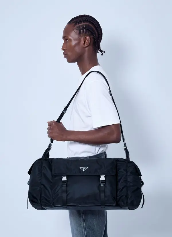Prada Explore Re-nylon And Leather Duffel Bag