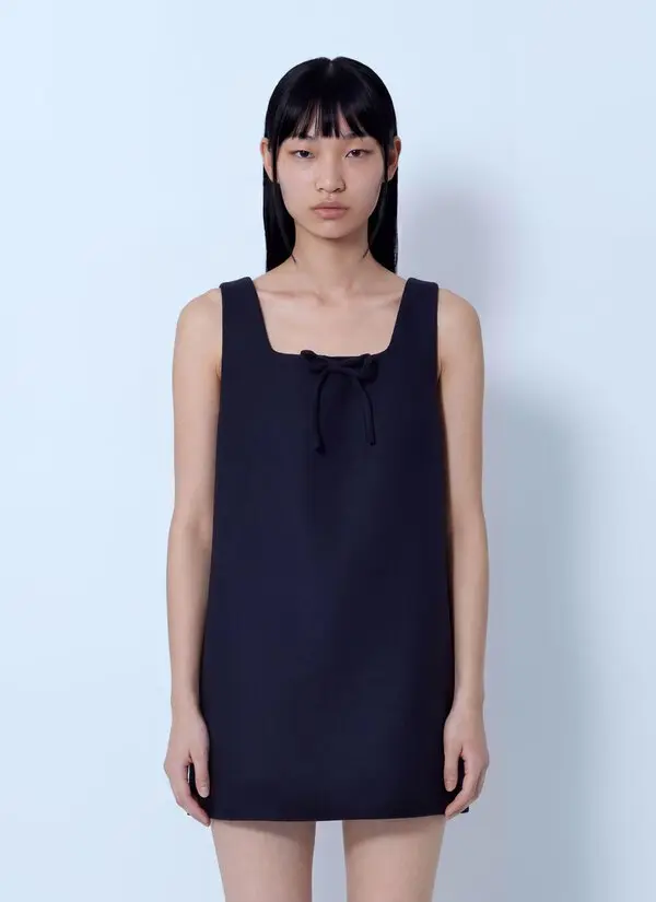Miu Miu Sleeveless Mini Dress With Bow Detail