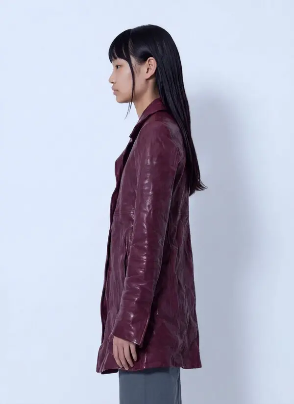 Miu Miu Textured Leather Coat