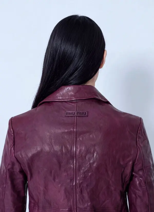 Miu Miu Textured Leather Coat