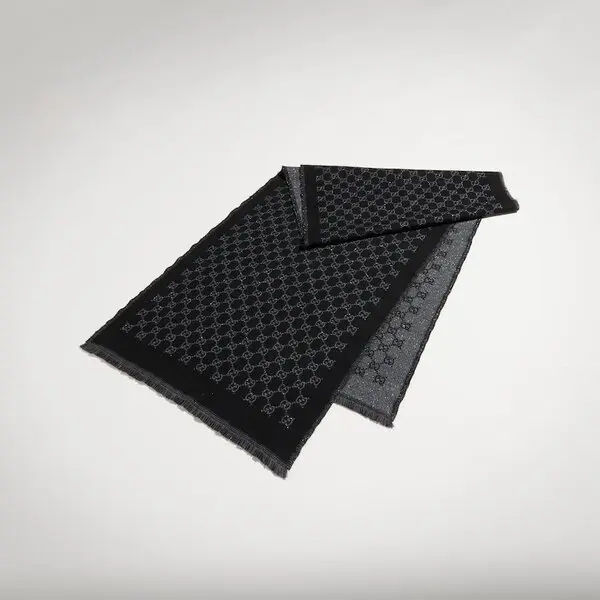 Gucci Gg Wool Viscose Lamé Scarf