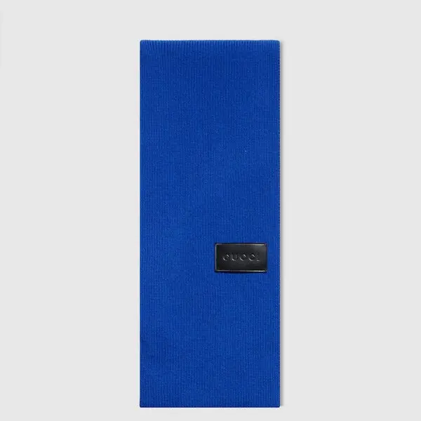 Gucci Rib Wool Scarf - Blue