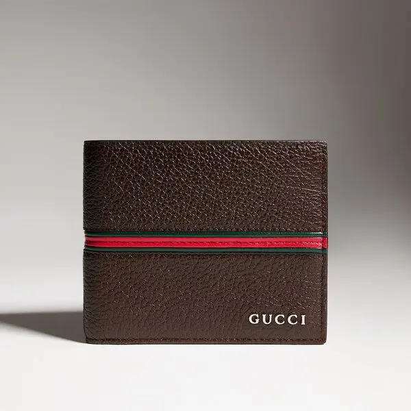 Gucci Bi-fold Wallet With Web Leather