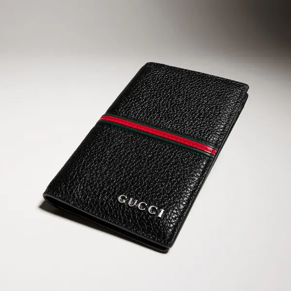 Gucci Card Case With Web Leather