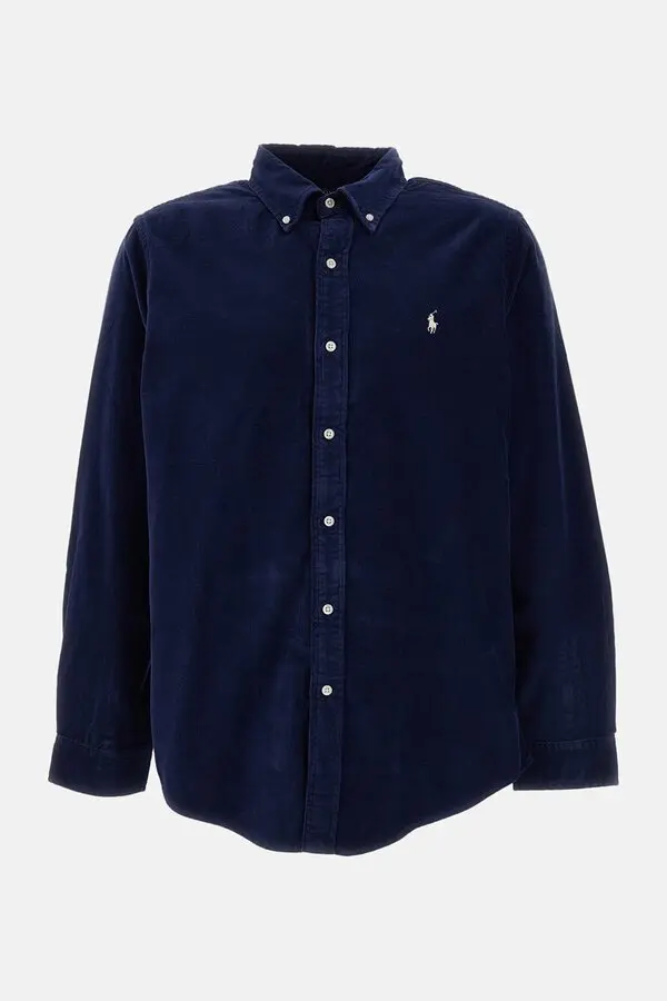 Polo Ralph Lauren Camicia In Velluto Di Cotone - Blu