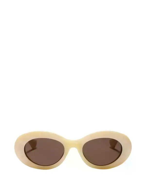 Valentino Garavani Vlogo Oval-frame Sunglasses - Neutrals