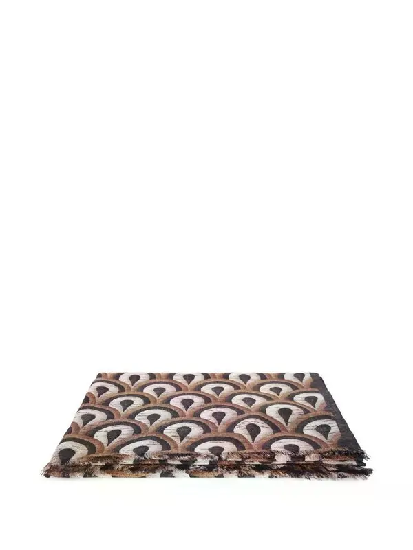 DELL'OGLIO Paisley-print Fringed Scarf - Multicolour