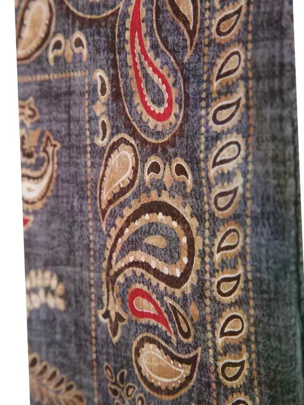 DELL'OGLIO Paisley-print Fringed Scarf