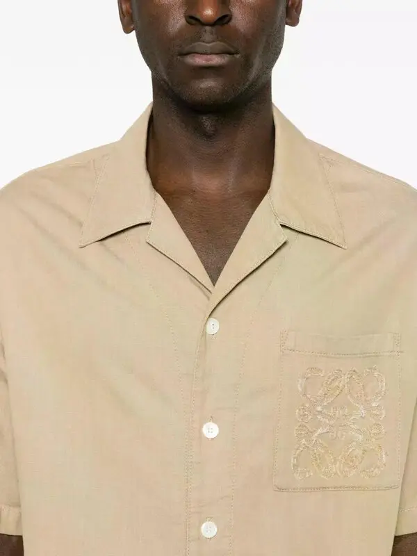 Loewe Anagram-embroidered Short-sleeve Shirt