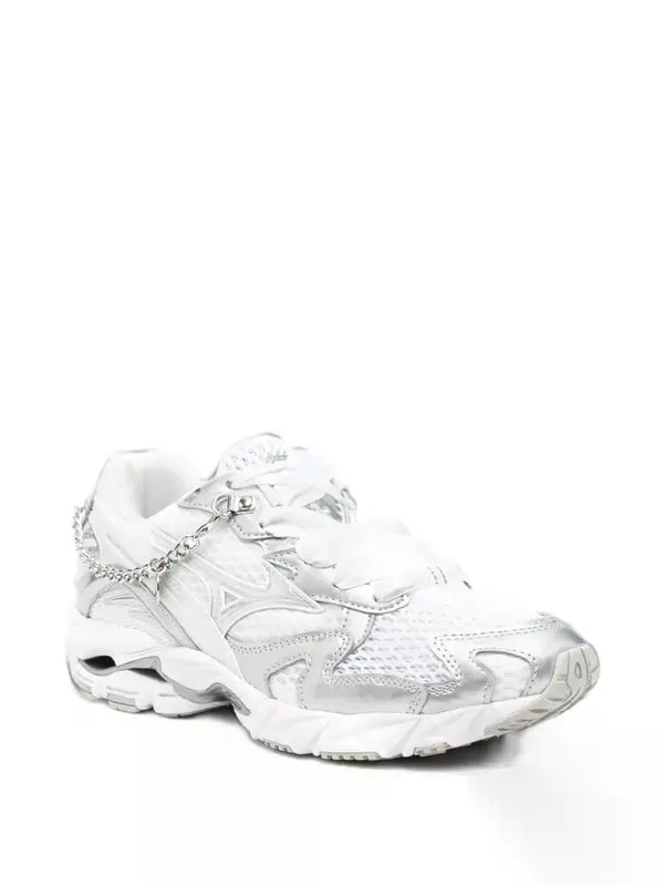 Mizuno Chain-embellished Mesh Sneakers - Silver