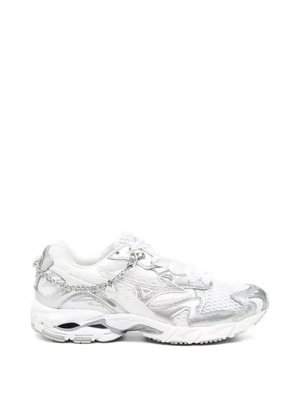 Mizuno Chain-embellished Mesh Sneakers - Silver