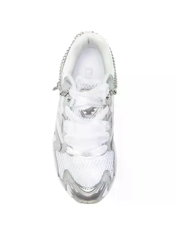 Mizuno Chain-embellished Mesh Sneakers - Silver