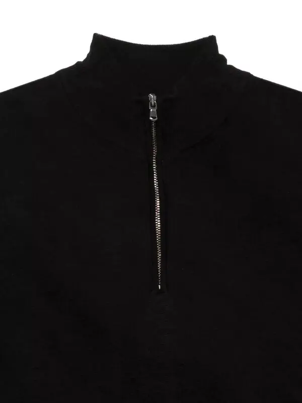 Sunspel Quarter-zip Wool Sweater - Black