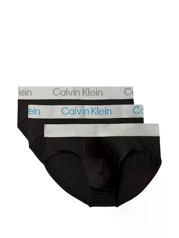 Calvin Klein Logo-waistband Briefs - Black