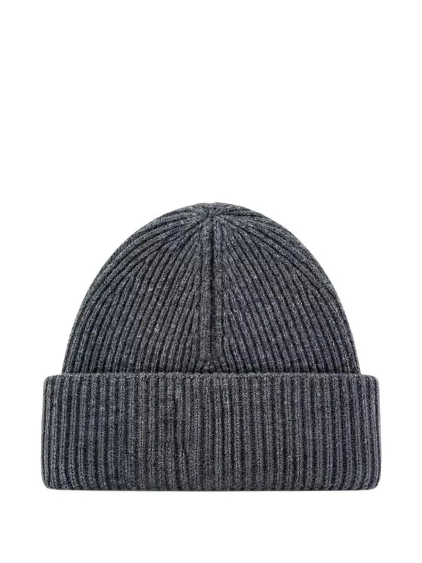 AMARANTO Ribbed-knit Beanie Hat - Grey