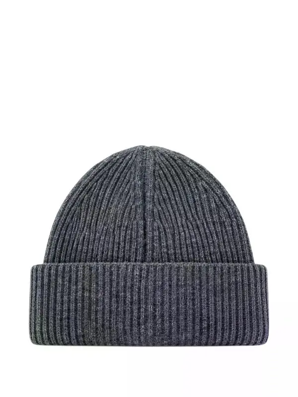 AMARANTO Ribbed-knit Beanie Hat