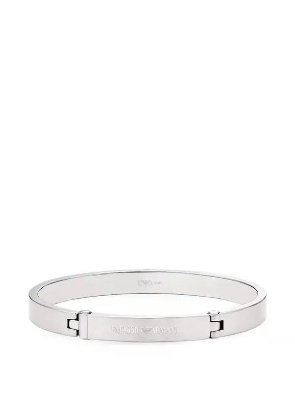 Emporio Armani Logo-engraved Bracelet - Silver