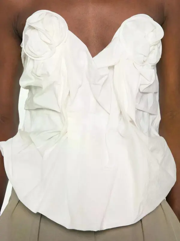 Magda Butrym Floral-appliqué Ruffled Top