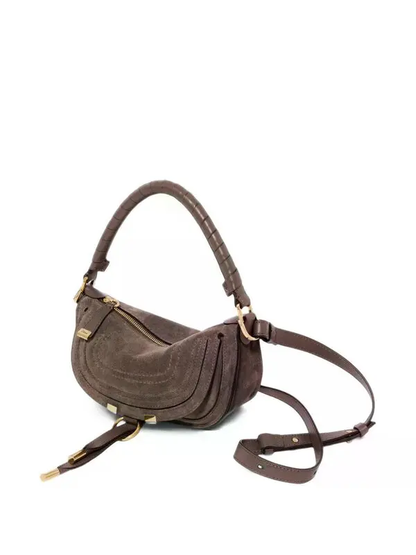 Chloé Mini Marcie Shoulder Bag In Suede Leather