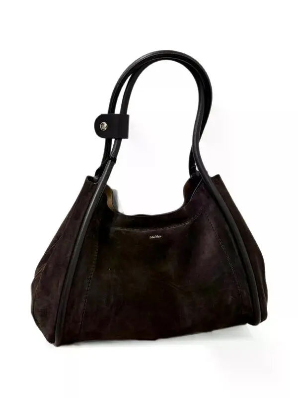 Max Mara Suede Leather-trim Shoulder Bag - Brown