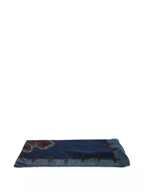 DELL'OGLIO Paisley-print Fringed Scarf - Multicolour