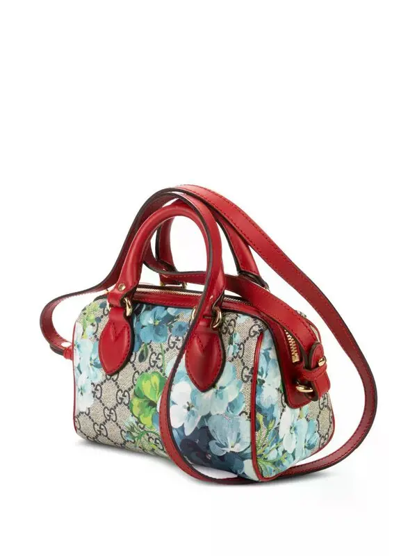 Gucci Mini Gg Supreme Floral-print Boston Tote Bag - Red