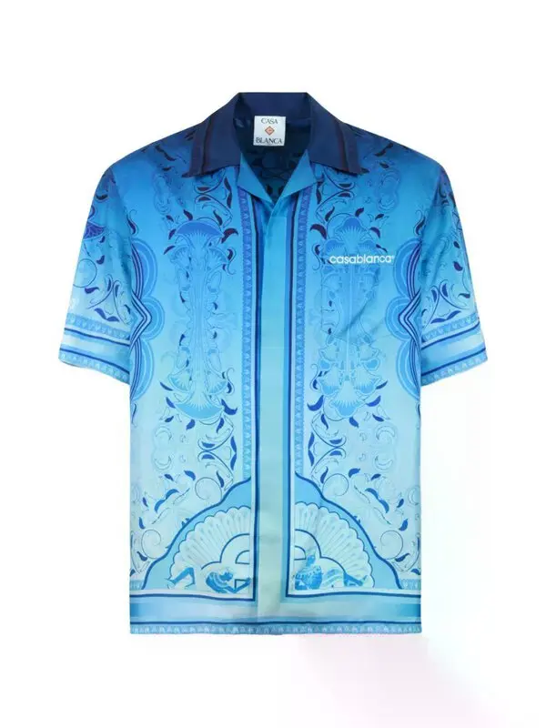Casablanca Gradient Egyptian Rug Short-sleeve Silk Shirt