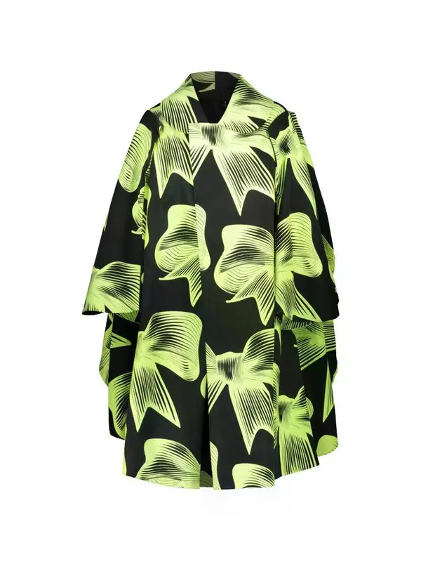 Comme Des Garçons Bow-print Oversized Coat - Black