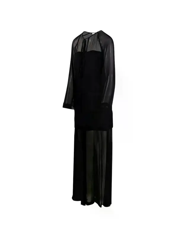 FORTE_FORTE Georgette Sheer-panelled Tasselled Maxi Dress