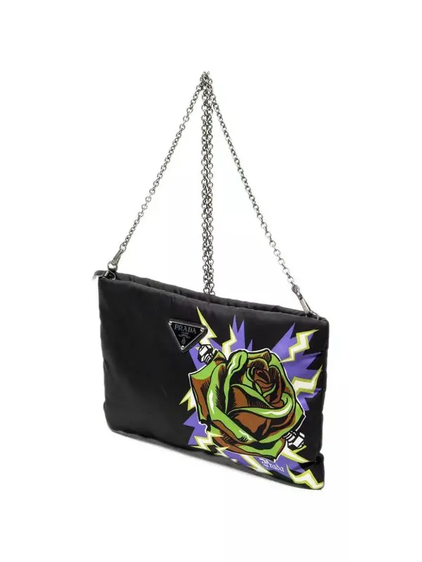 Prada Printed Chain Clutch Bag
